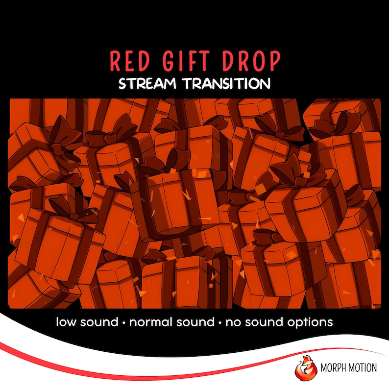 Red Gift Drop Stinger Transition With Audio, Festive Stream Overlay ...