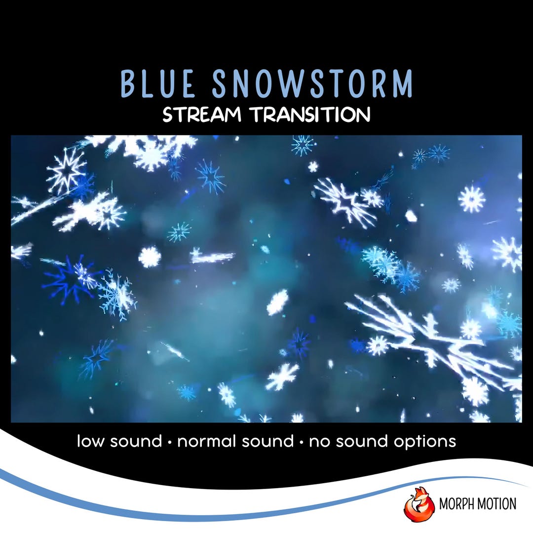 Blue Snowstorm Animated Transition With Audio, Twitch Stream Stinger ...