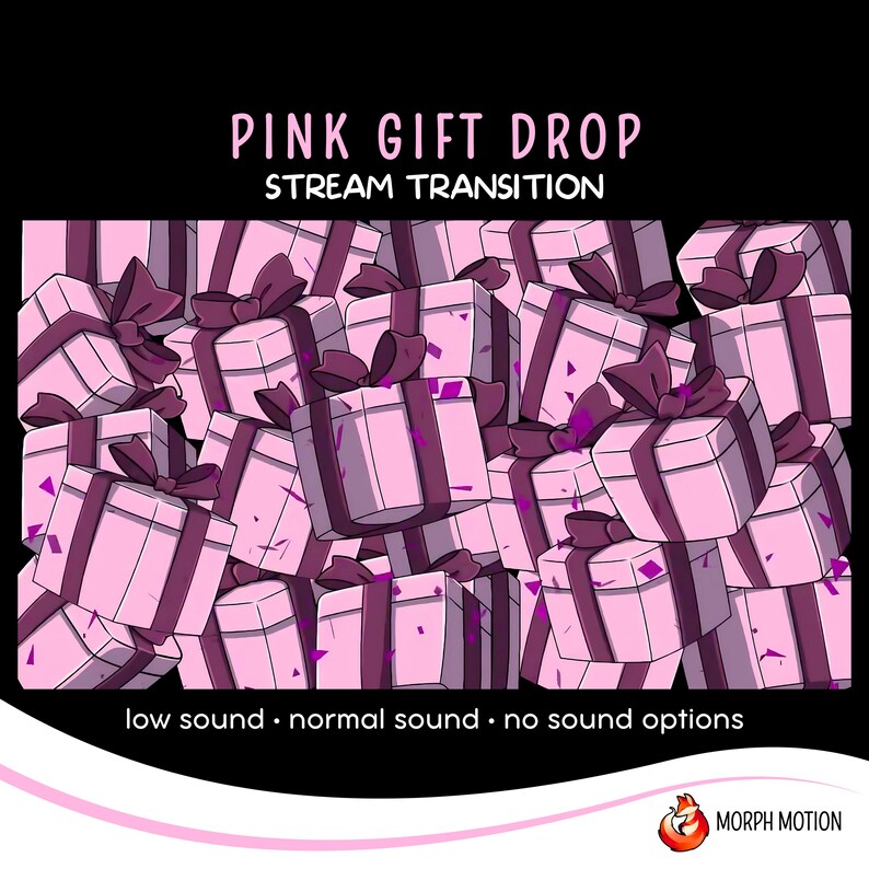 Pink Gift Drop Stream Transition With Audio, Vtuber Animated Stinger ...