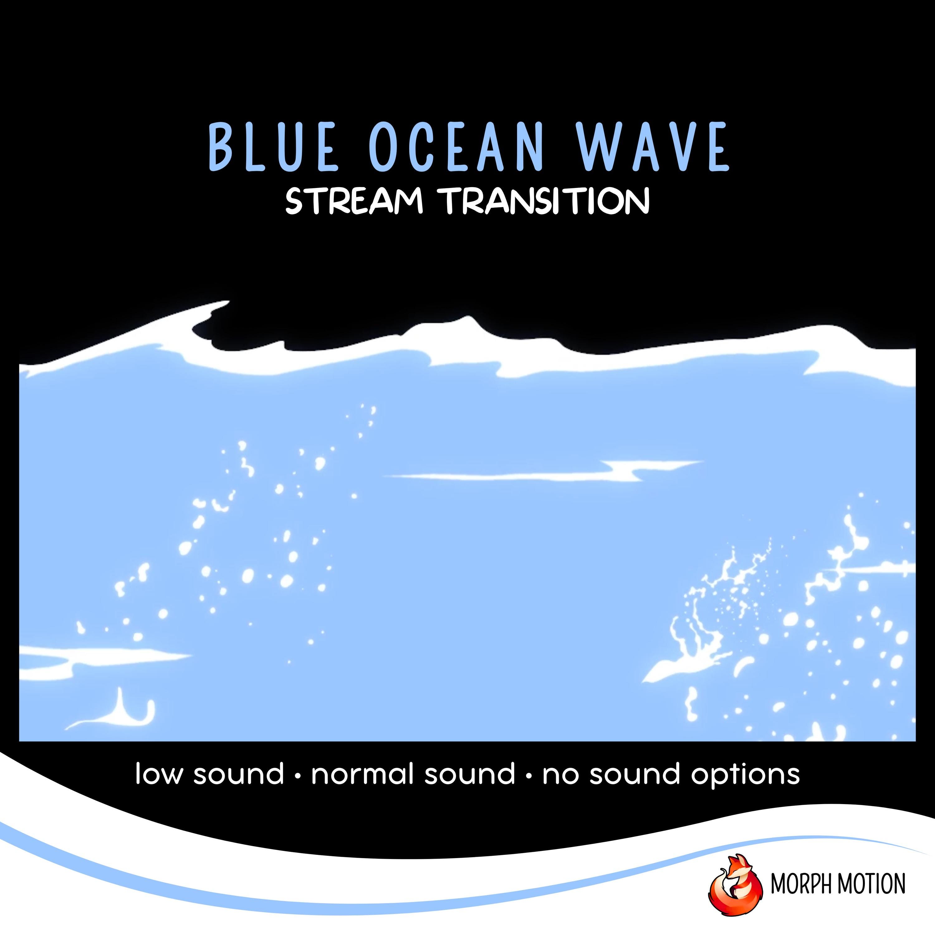 Blue Ocean Wave Transition, Twitch Stinger Sea Waves, Animated Pastel ...