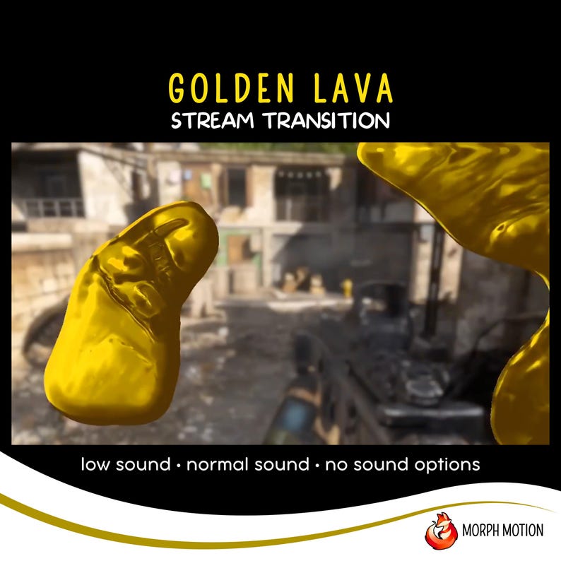 Golden Lava Stream Transition, Animated Stinger (webm) - Etsy
