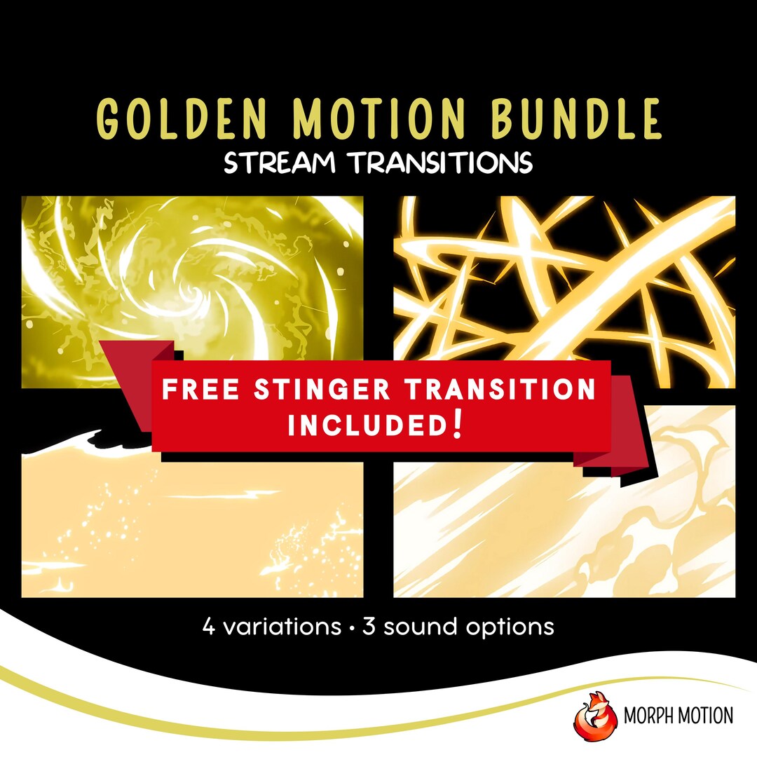 Golden Animated Transitions With Audio, Twitch Stream Stinger ...