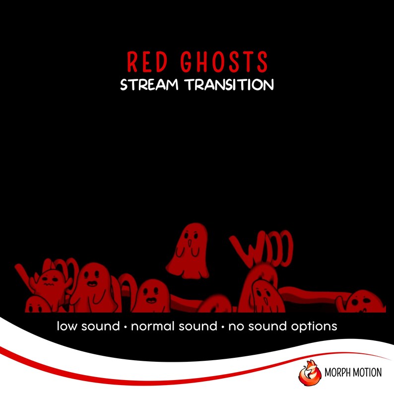 Red Ghosts Stream Transition, Spooky Animated Stinger (webm) - Etsy UK