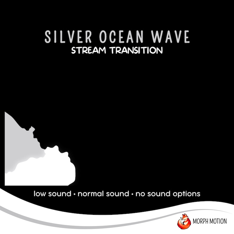Silver Ocean Wave Transition, Twitch Stinger Sea Waves, Animated Pastel ...