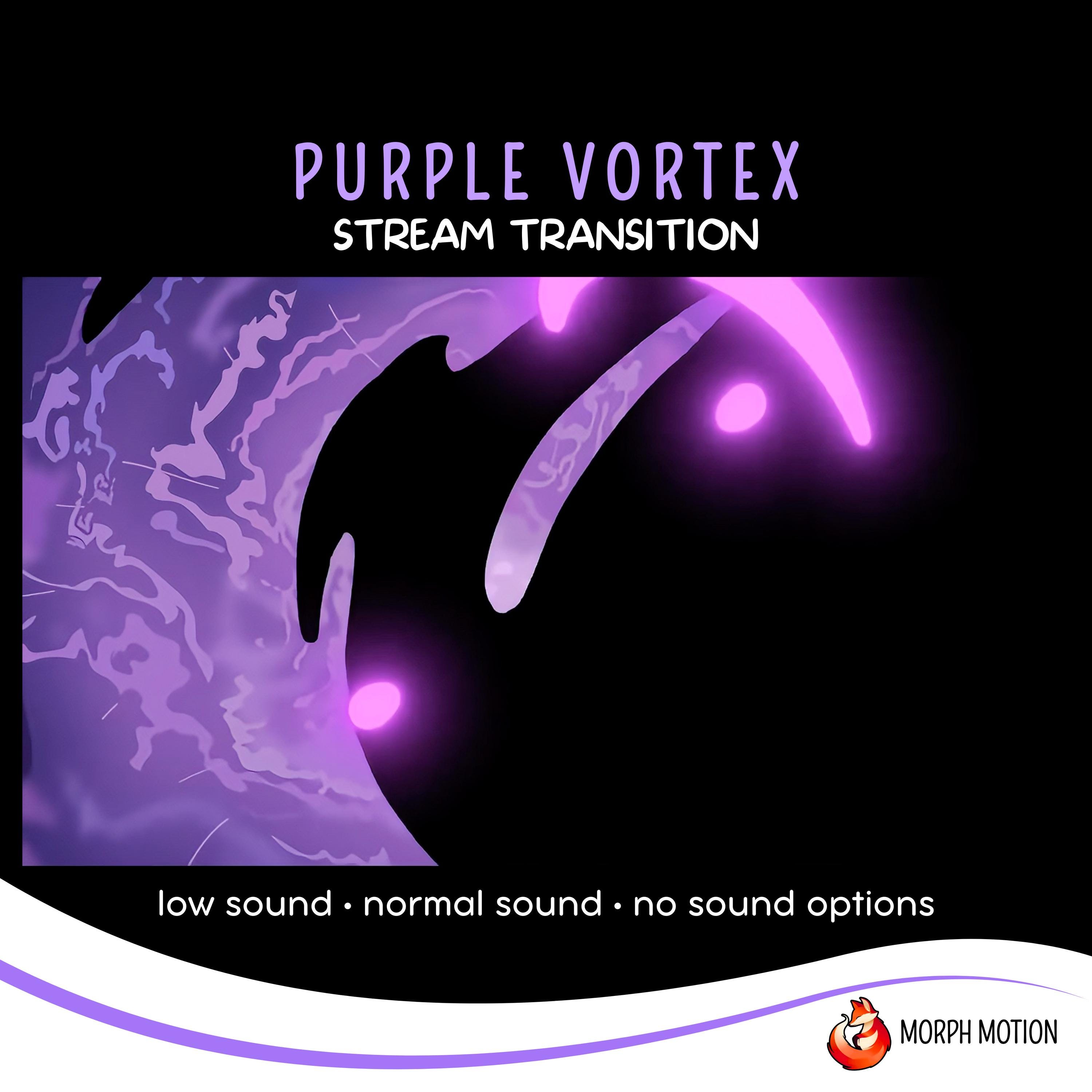 Purple Vortex Animated Transition With Audio, Twitch Stream Stinger Transition, Energy Flow OBS ...
