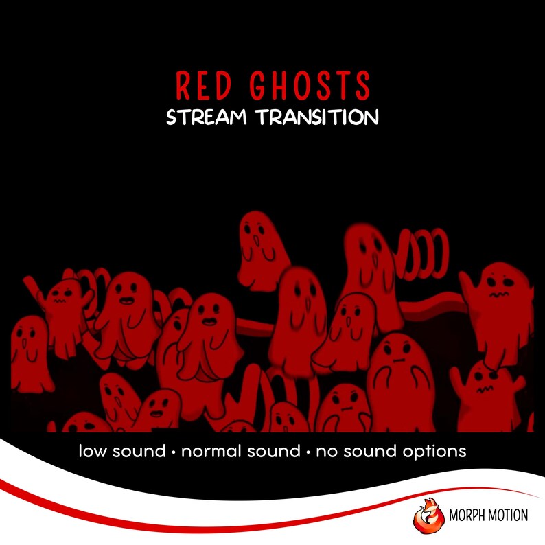 Red Ghosts Stream Transition, Spooky Animated Stinger (webm) - Etsy UK