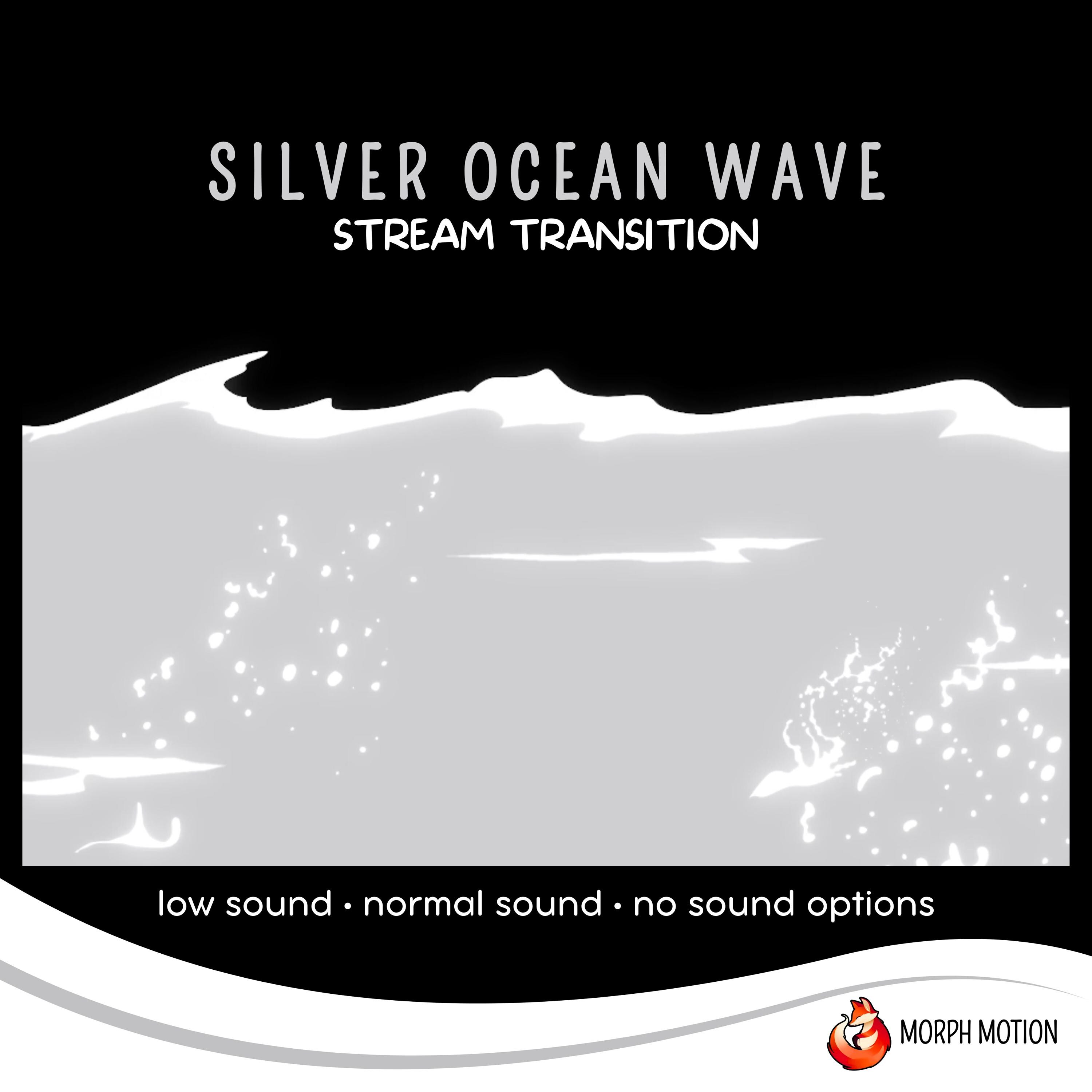 Silver Ocean Wave Transition, Twitch Stinger Sea Waves, Animated Pastel ...