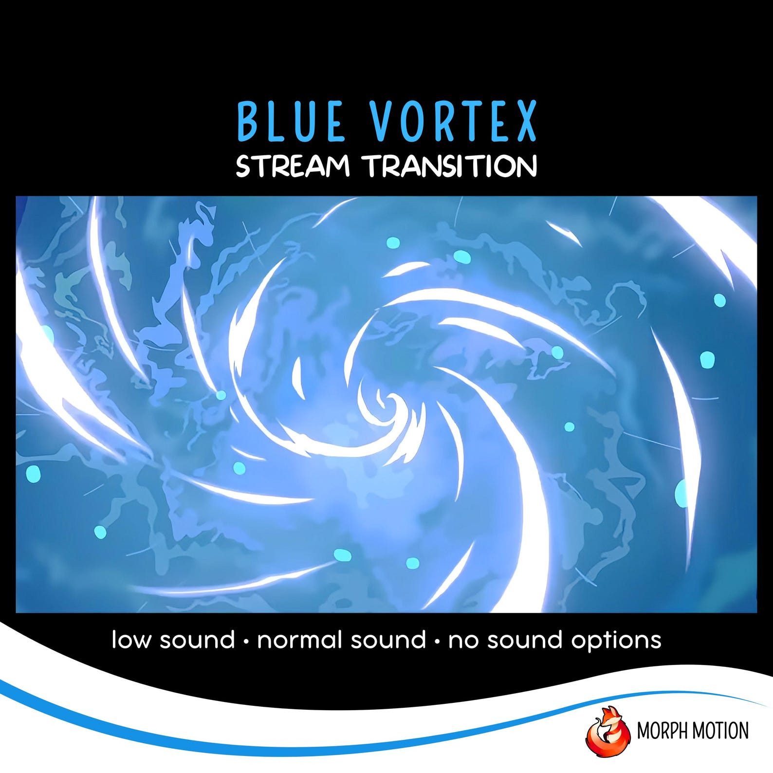 Blue Vortex Animated Transition With Audio, Twitch Stream Stinger ...