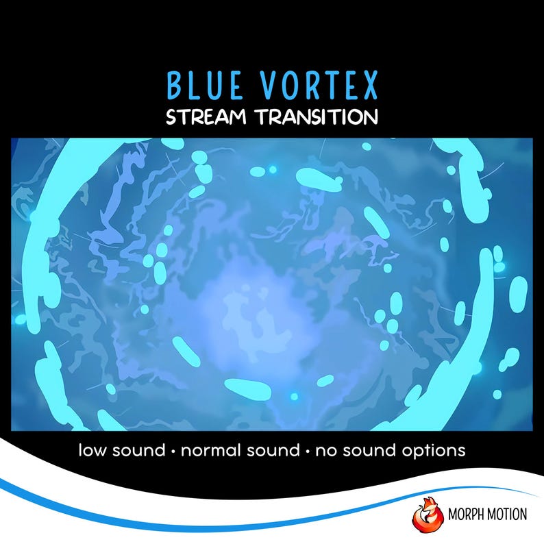 Blue Vortex Animated Transition With Audio, Twitch Stream Stinger ...