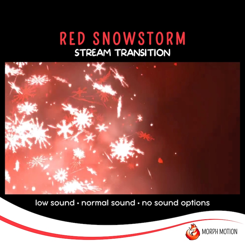 Red Snowstorm Stinger Transition, Animated Winter Stream (webm) - Etsy