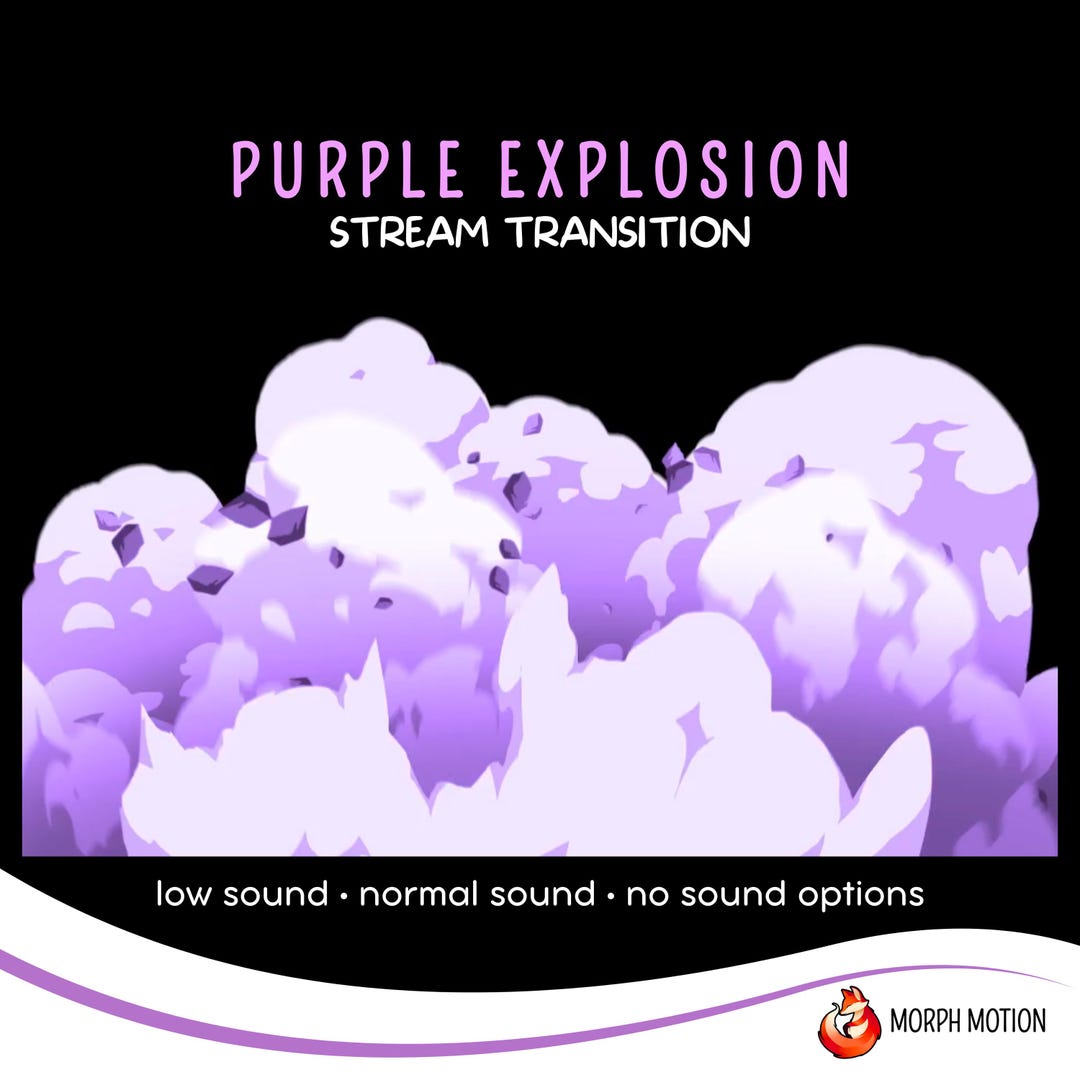 Purple Explosion Animated Transition With Audio, Twitch Stream Stinger ...