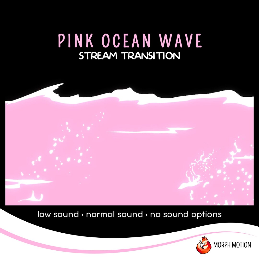 Pink Ocean Wave Transition, Twitch Stinger Sea Waves, Animated Pastel ...