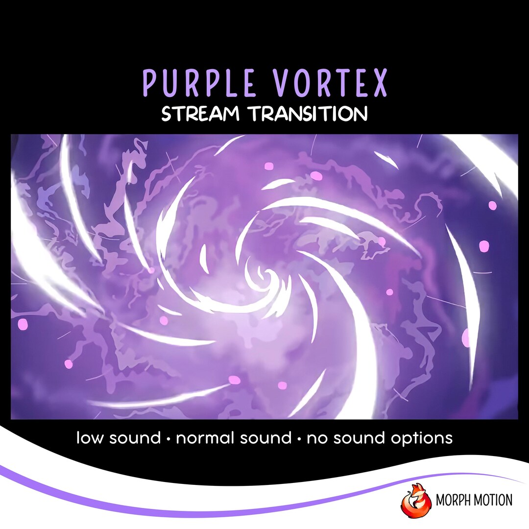 Purple Vortex Animated Transition With Audio, Twitch Stream Stinger ...
