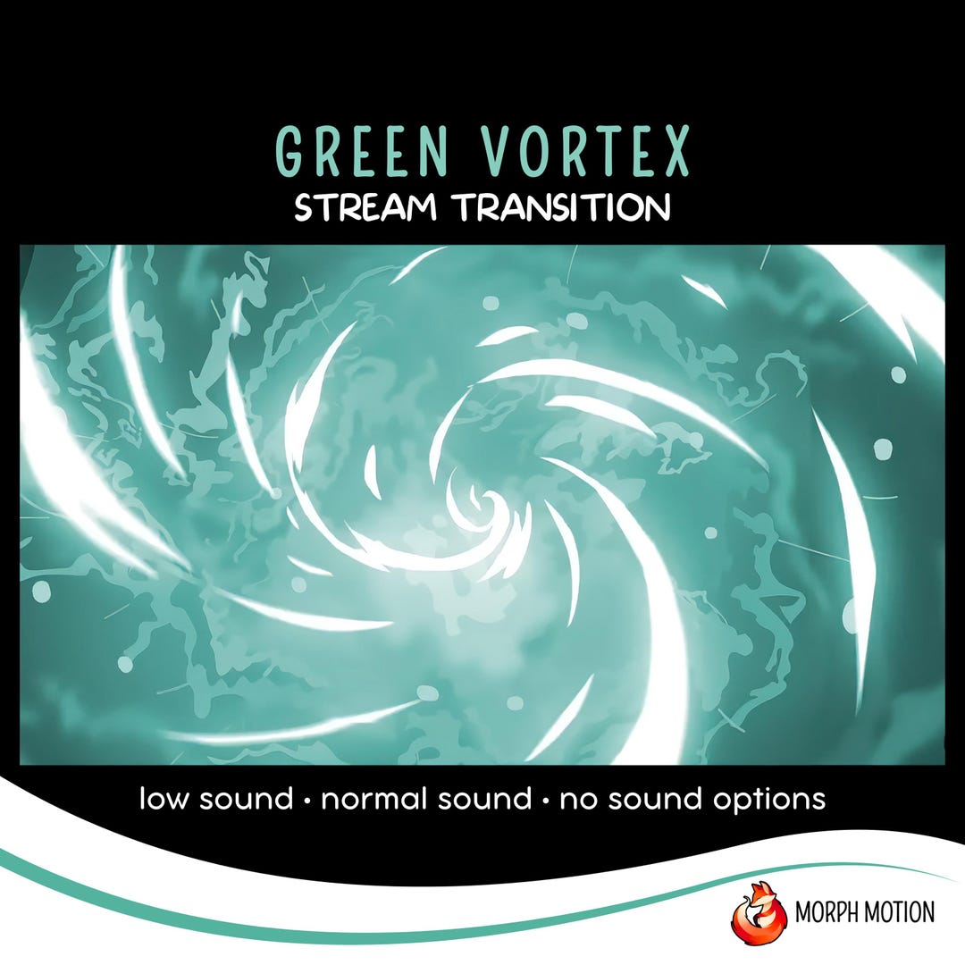 Green Vortex Animated Transition With Audio, Twitch Stream Stinger ...
