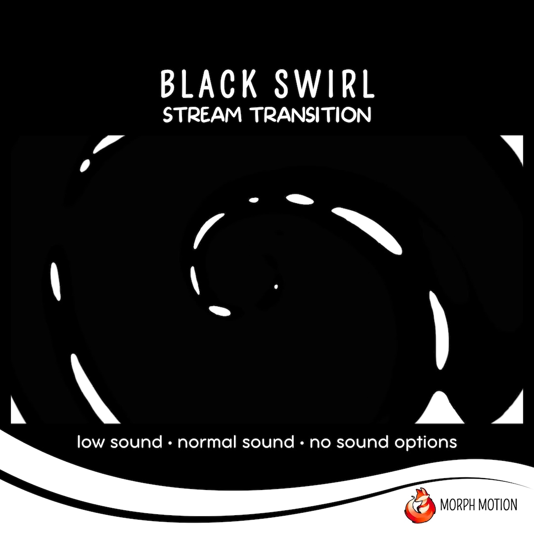 Black Swirl Stream Transition With Audio, Animated Twitch Stinger (webm ...