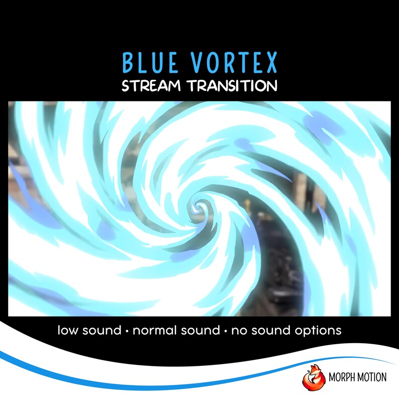 Blue Vortex Animated Transition With Audio, Twitch Stream Stinger ...