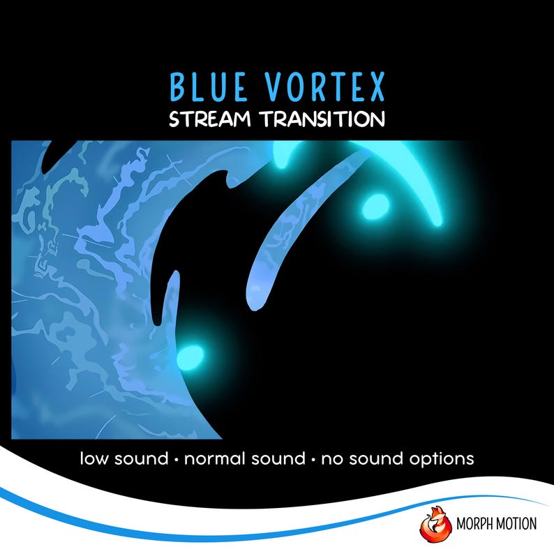 Blue Vortex Animated Transition With Audio, Twitch Stream Stinger ...