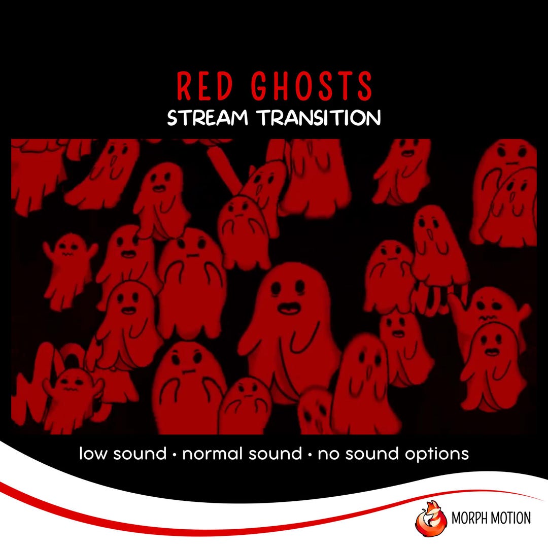 Red Ghosts Stream Transition, Spooky Animated Stinger (webm) - Etsy UK