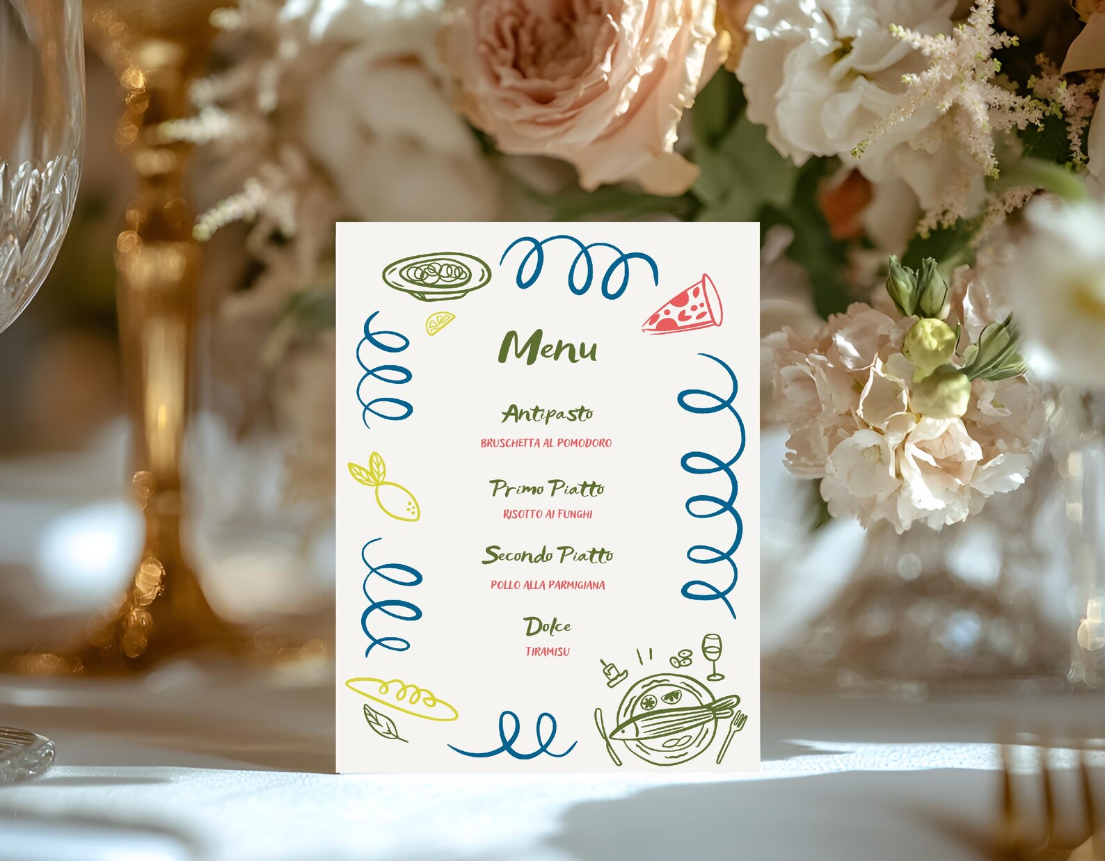 Italian Menu Template | Editable Canva Menu for Pizza & Pasta Party ...