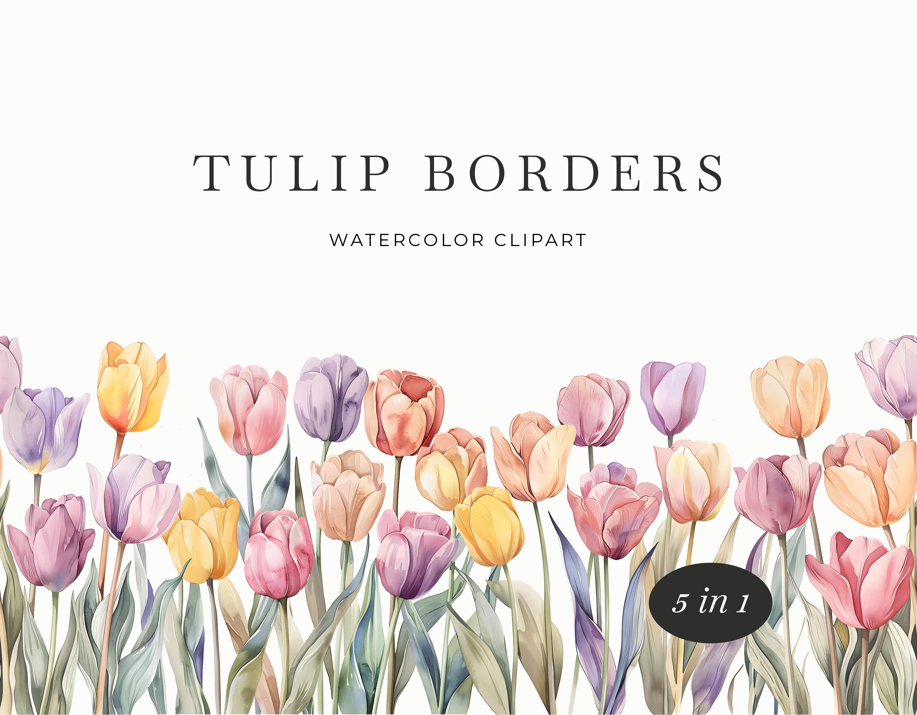 Tulip Flower Clipart | Watercolor Floral Spring Clipart | Tulip PNG ...
