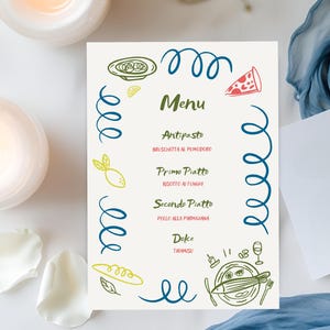 Italian Menu Template | Editable Canva Menu for Pizza & Pasta Party ...