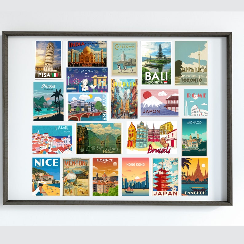 Digital Download Personalized Travel Collage Digital Print, Travel ...