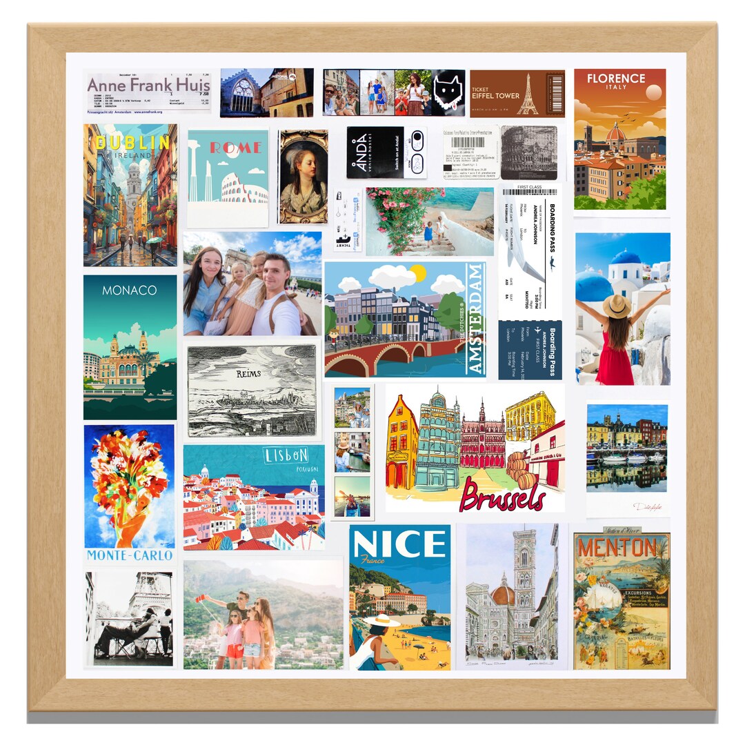 Digital Download Personalized Travel Collage Digital Print, Travel ...