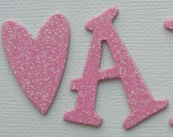 Pink glitter letters | Etsy