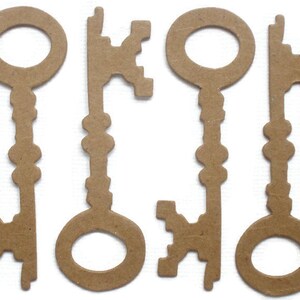 Mini SKELETON KEY Chipboard Die Cut Shapes - Bare Alterable ...
