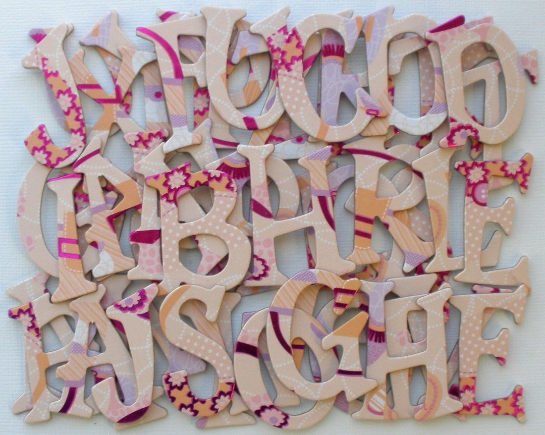 PINK GIRLY - Designer Chipboard Letters Alphabet Die Cuts: Letter ...