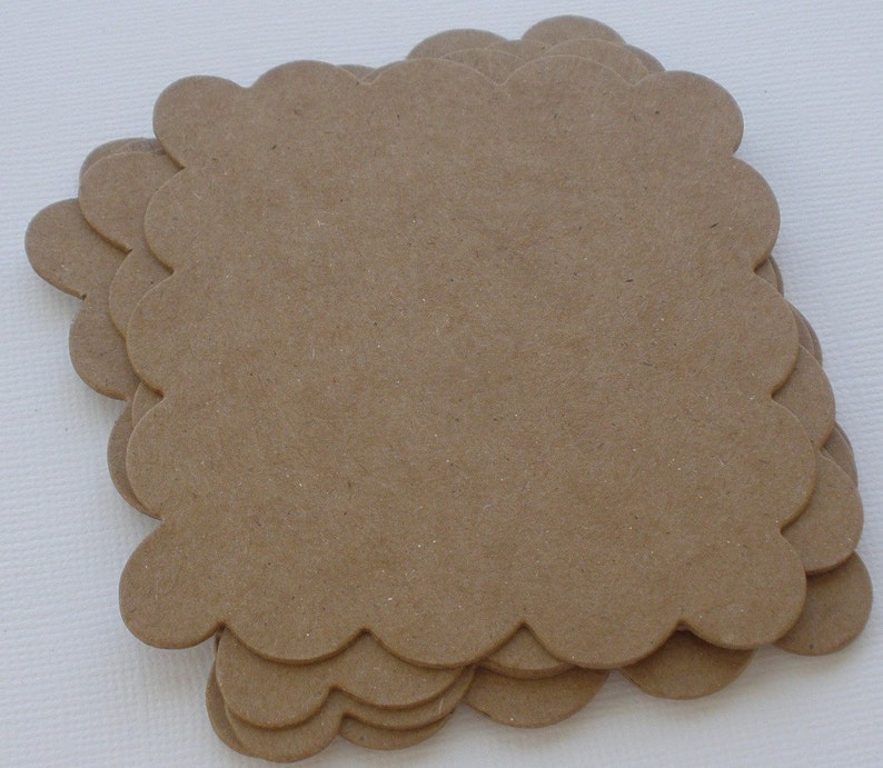 SCALLOP SQUARES Chipboard Die Cuts Bare Scalloped Tag / - Etsy