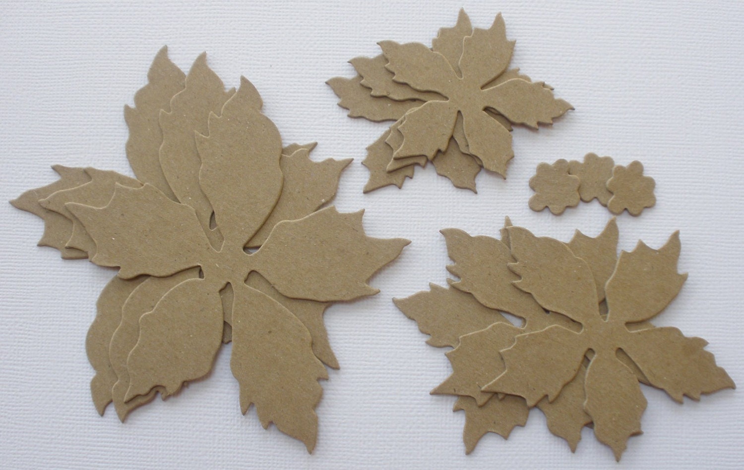 Christmas Poinsettia - Layering Tattered Flower - Chipboard Die Cuts ...