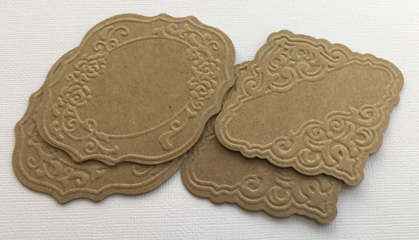Embossed Labels Tags & Mats Chipboard Die Cuts Bare - Etsy