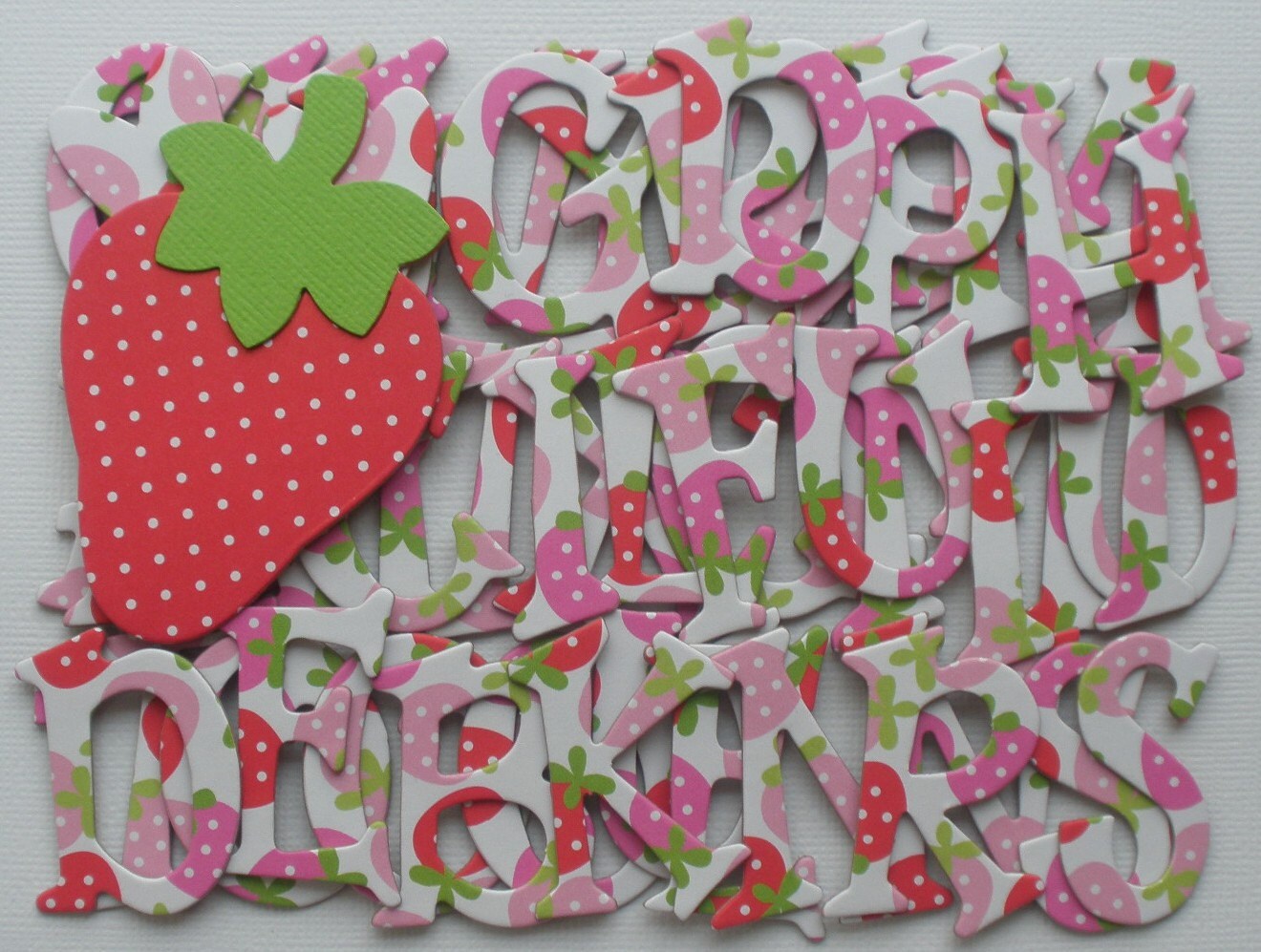 Berry Sweet Doodlebug Strawberry Sweetcakes Chipboard Letters - Etsy