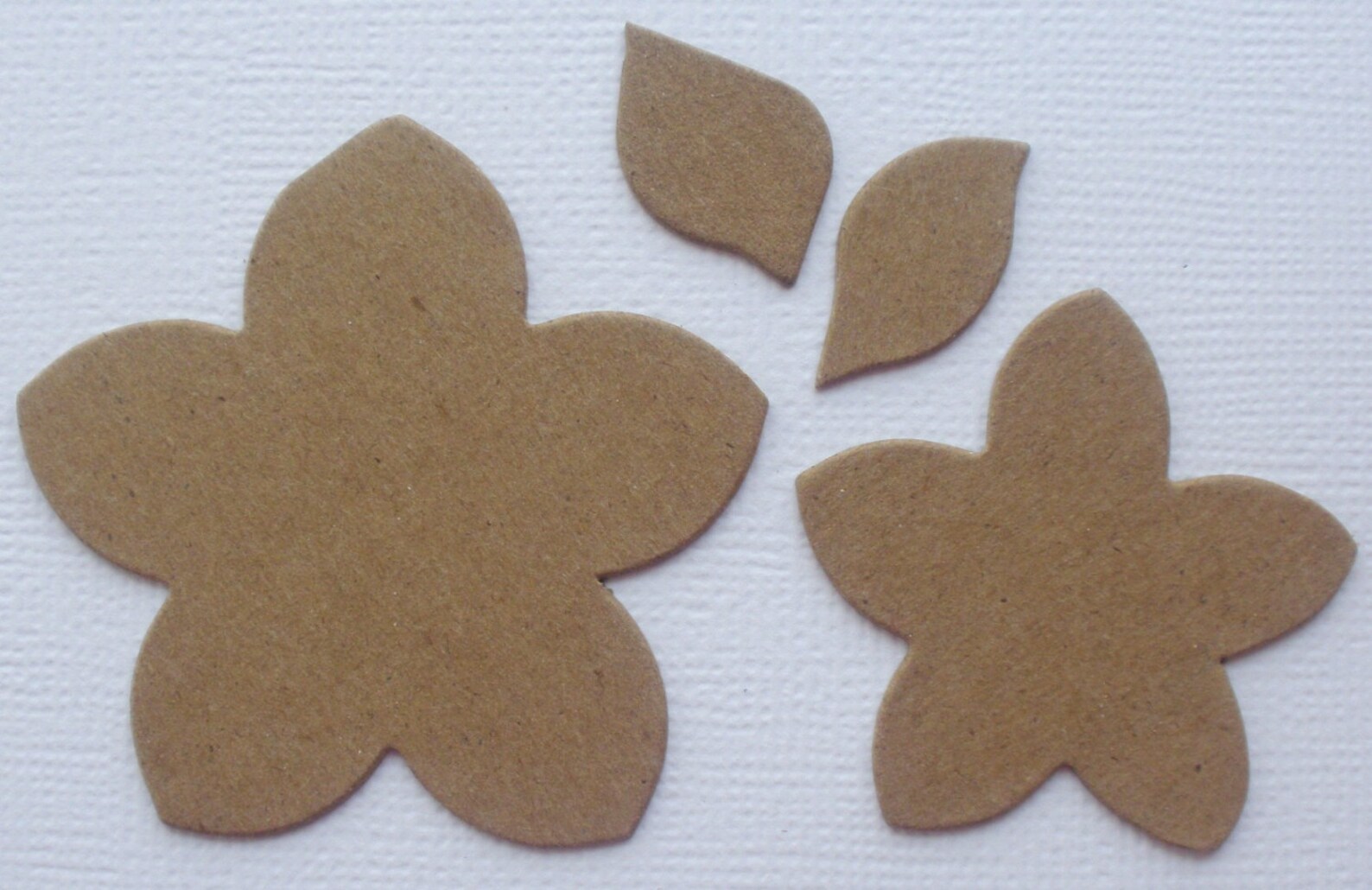 Layered Flower W/ Leaves Chipboard Die Cuts - Bare Floral Diecuts - Etsy