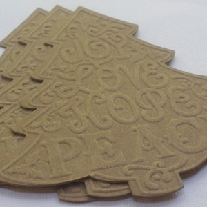 EMBOSSED Christmas Fir Tree - Bare Chipboard Die Cuts - 4 1/4" X 4 1/2 ...