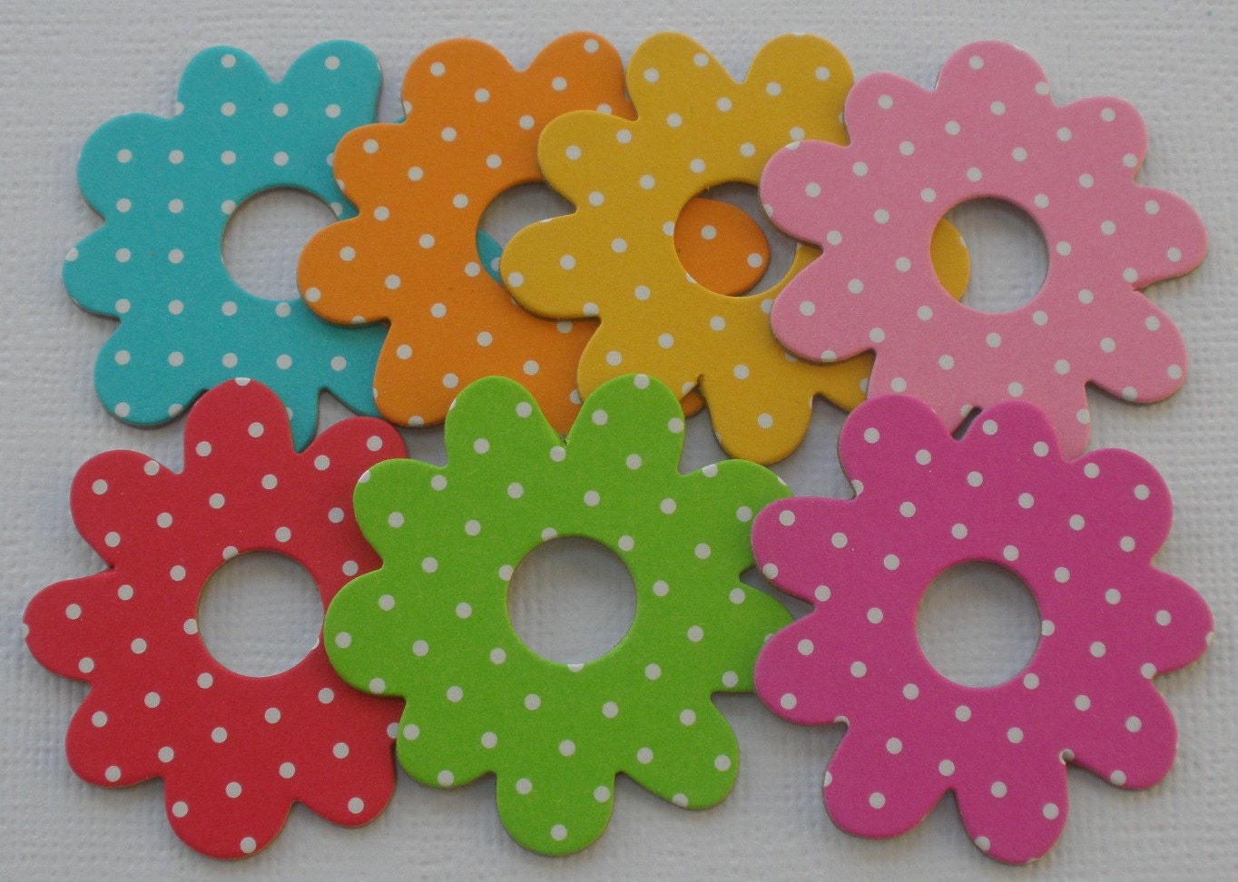 14 DOODLE DOT Chipboard Flower Die Cuts Polka Dots - Etsy