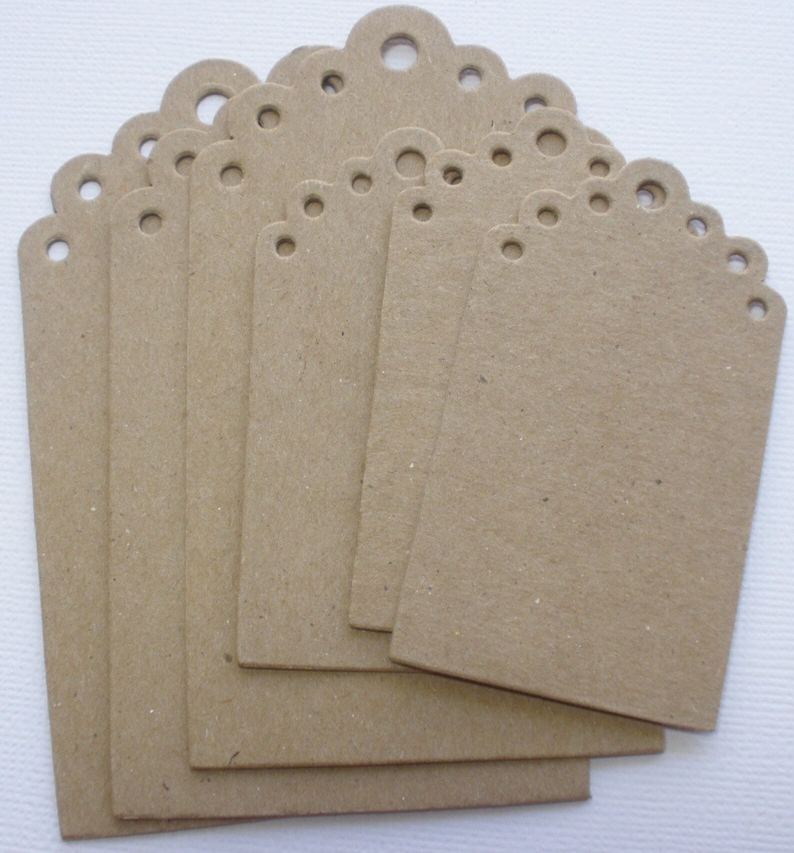 Elisse Eyelet Scallop Tags - Chipboard Die Cuts - Bare Gift Tag ...