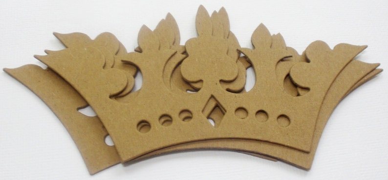FANCY CROWNS - Bare Chipboard Die Cuts - DIY Plain Craft Embellishments ...
