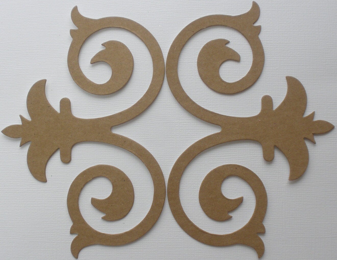 CROWN SCROLL Flourish - Chipboard Die Cuts - Bare Decorative Accent ...