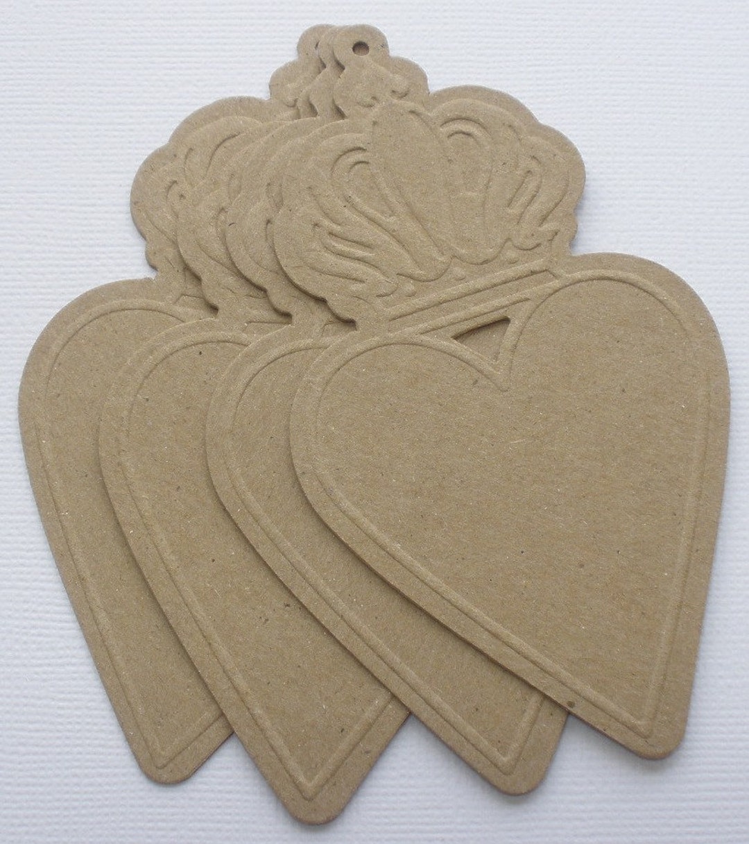 Embossed Heart Crown - Chipboard Die Cuts - Bare Tags Embellishments 2 ...