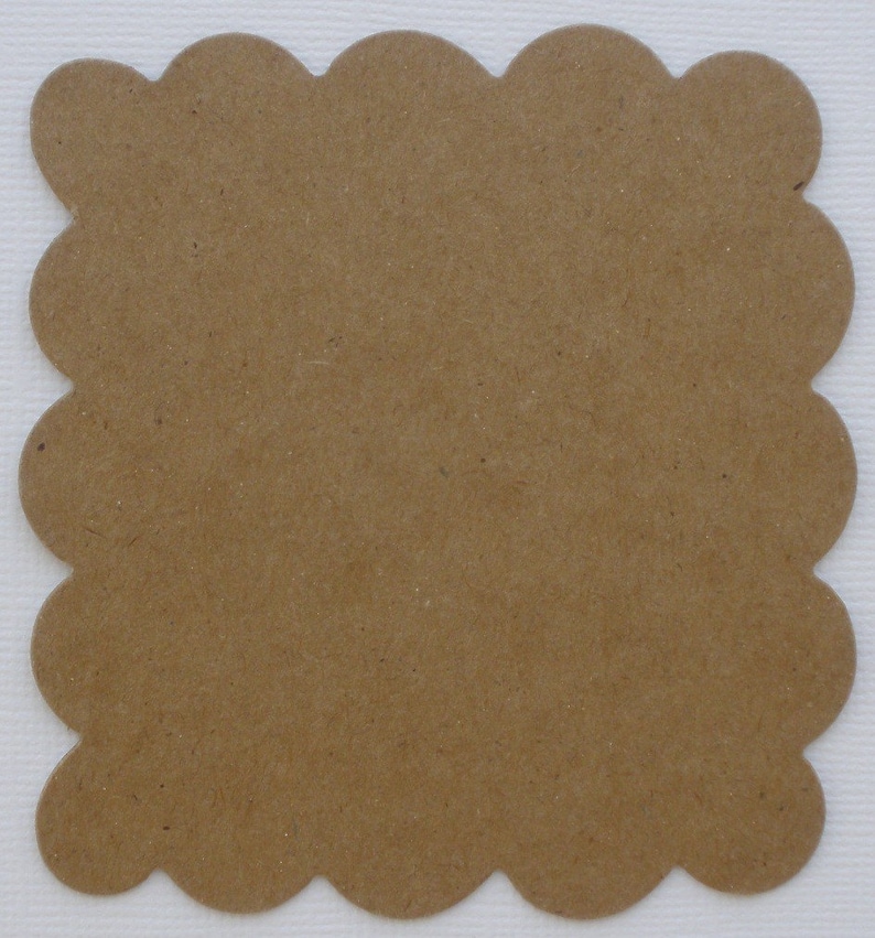 SCALLOP SQUARES Chipboard Die Cuts Bare Scalloped Tag / - Etsy