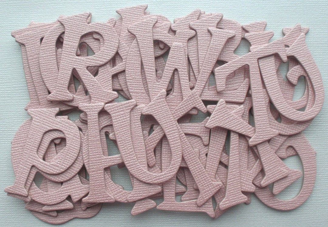 ICE Pink Shimmer - Chipboard Alphabet Letters Die Cuts - 1.5