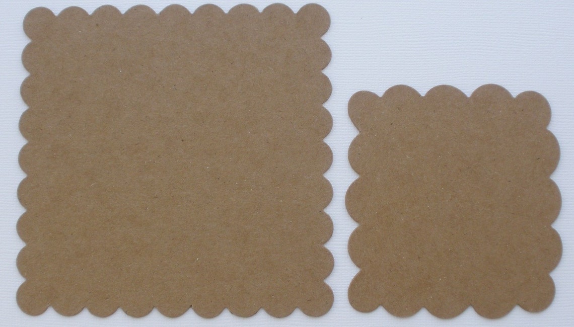 NESTING SCALLOP SQUARES Chipboard Die Cuts 2 Graduated Sizes | Etsy