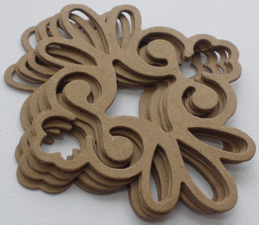 Decorative SCROLLS ACCENT - Bare Chipboard Die Cuts - Flourish Scroll ...