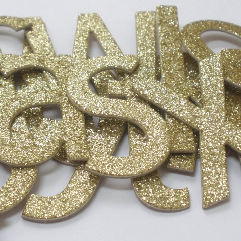 Gold Glitter Letters - Etsy