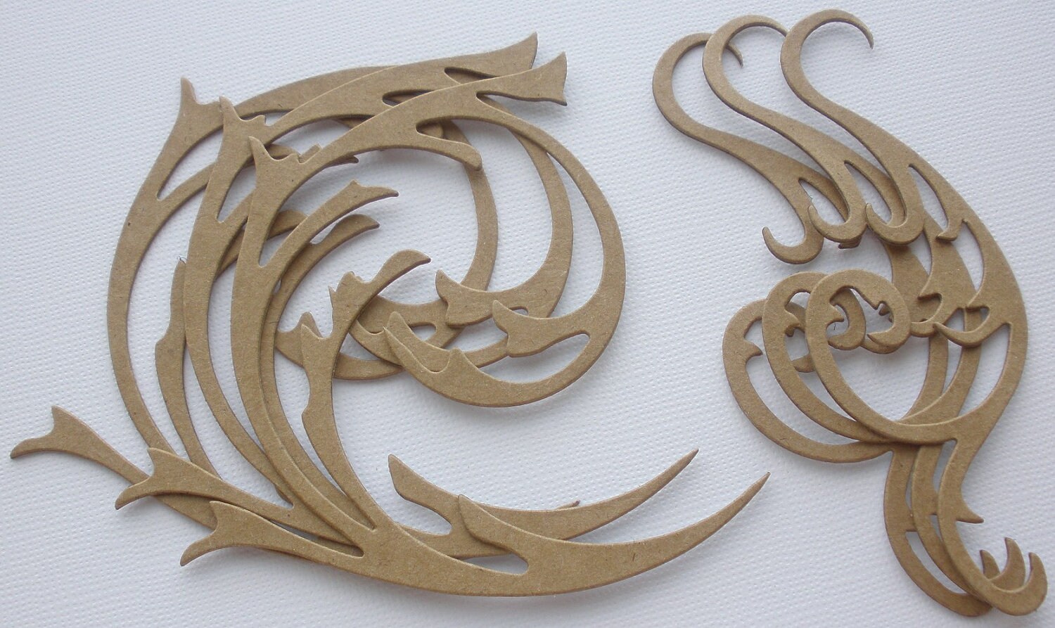 ELEGANT FLOURISH SCROLLS - Bare Chipboard Die Cuts - Decorative Accent ...