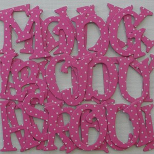 BUBBLEGUM - Hot Pink Polka Dot Chipboard Letters - Alphabet Die Cuts ...