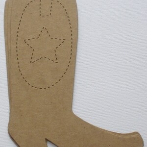 4 COWBOY BOOT W/ Star Emblem - Style 2 - Raw Alterable Chipboard Bare ...