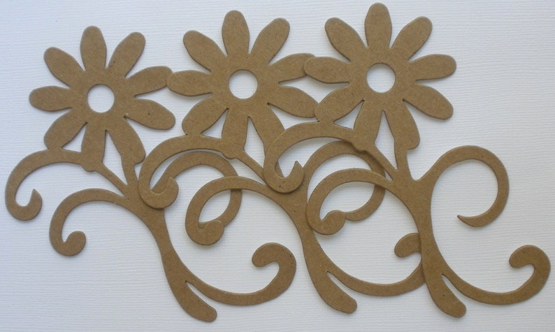 Flourish FLORAL - Raw Chipboard Bare Die Cuts - Etsy